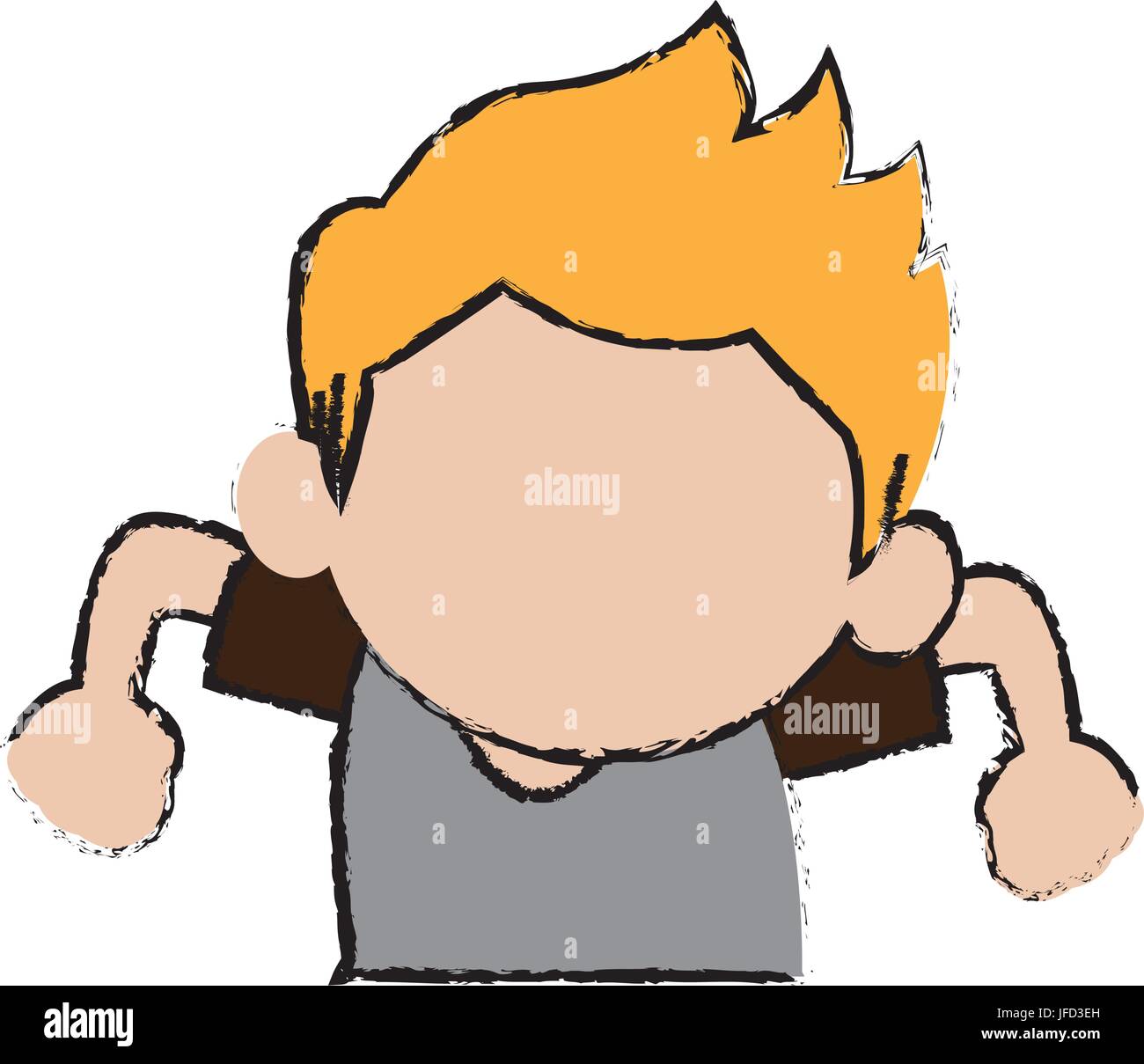 cute boy character comic young happy icon Stock Vector Image & Art - Alamy