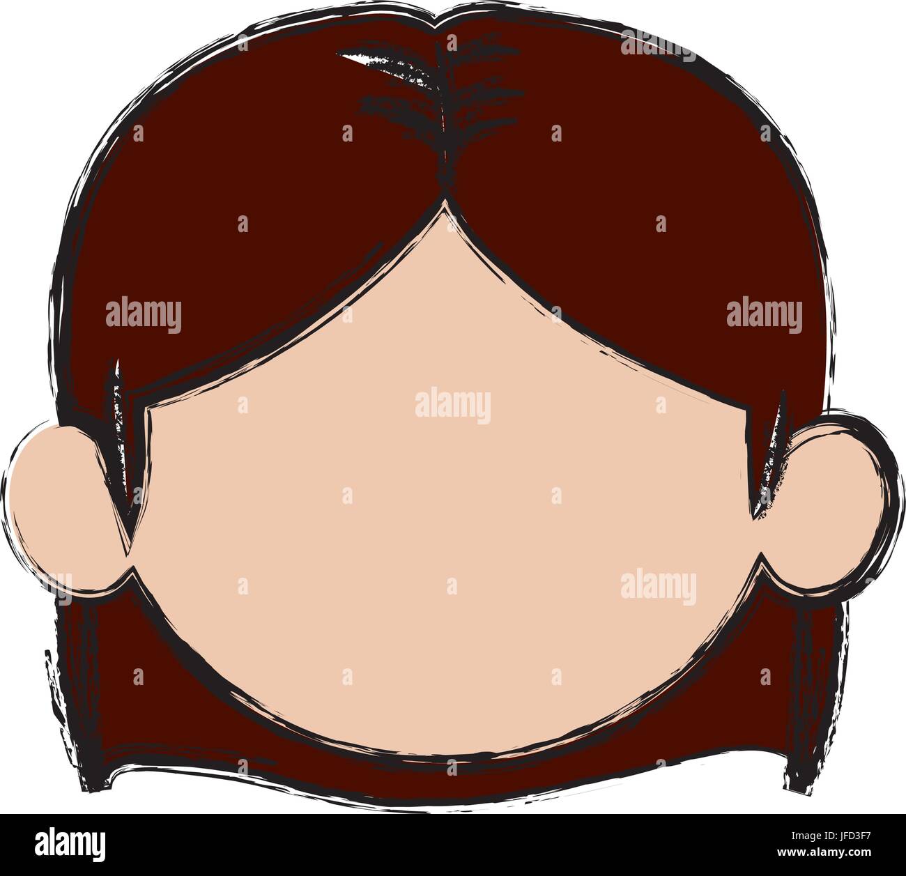 cute cartoon girl faceless kid female Stock Vector Image & Art - Alamy