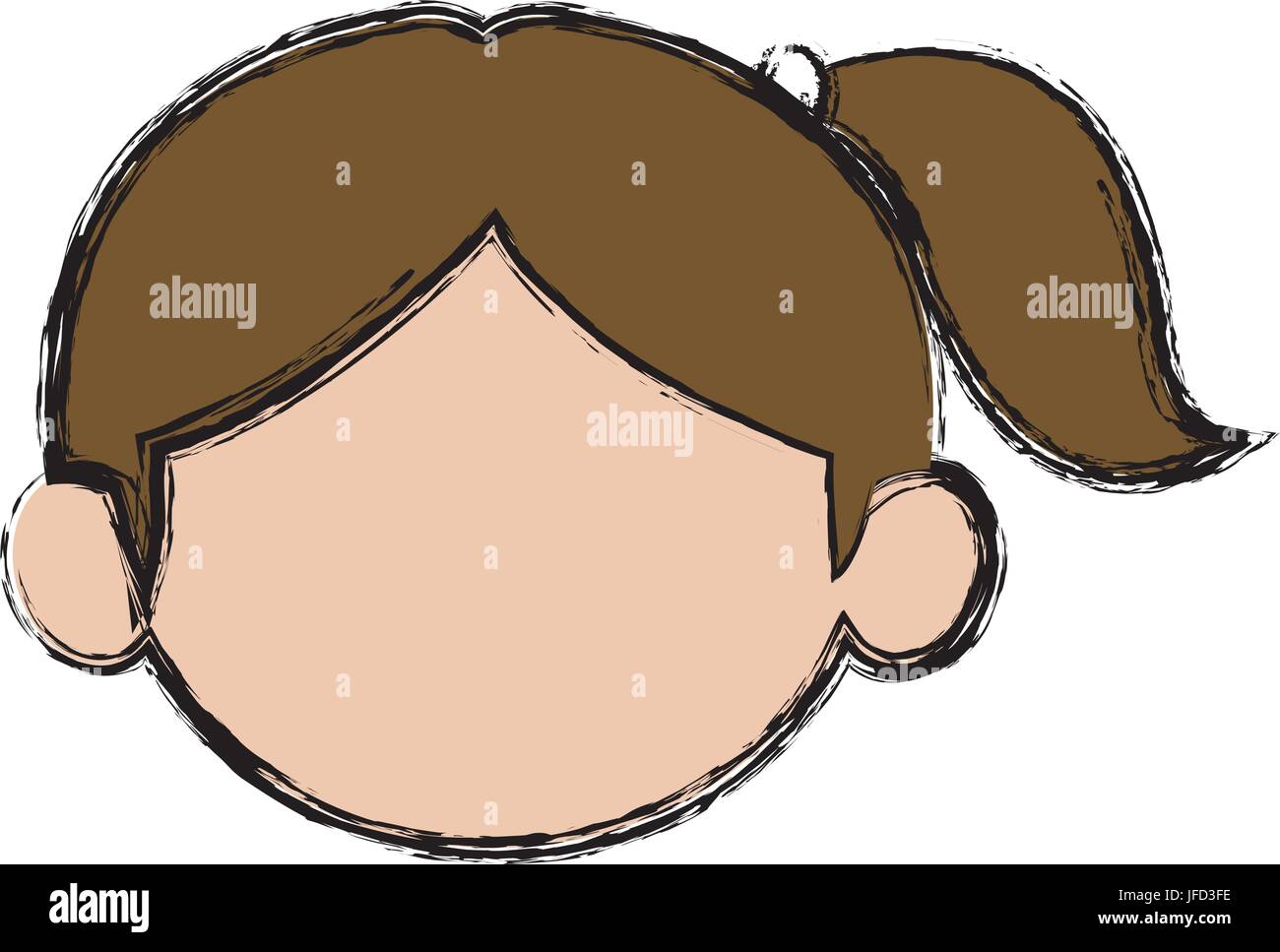 cute cartoon girl faceless kid female Stock Vector Image & Art - Alamy