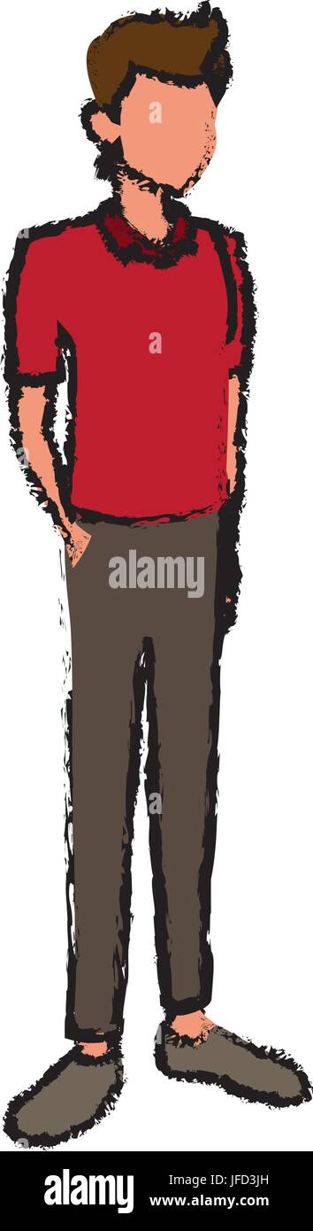 young guy standing avatar people default character Stock Vector Image ...