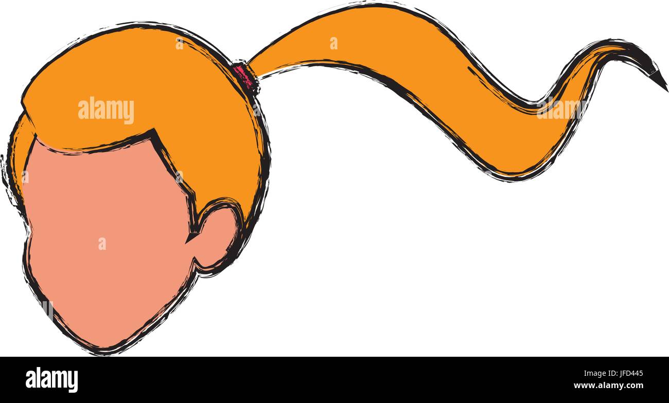 face girl ponytail comic image Stock Vector Image & Art - Alamy