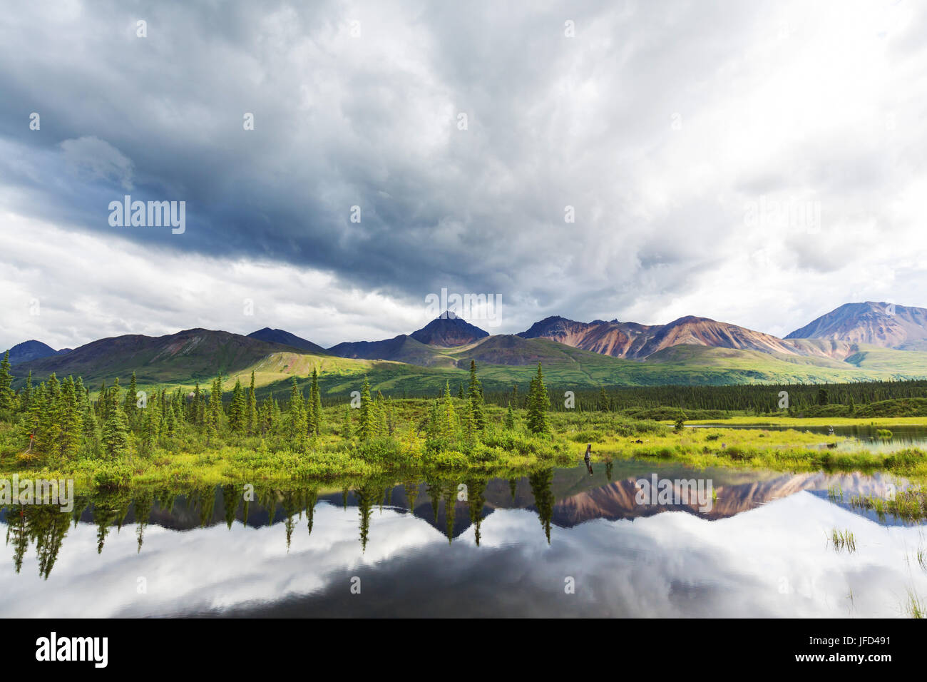 Lake on Alaska Stock Photo - Alamy