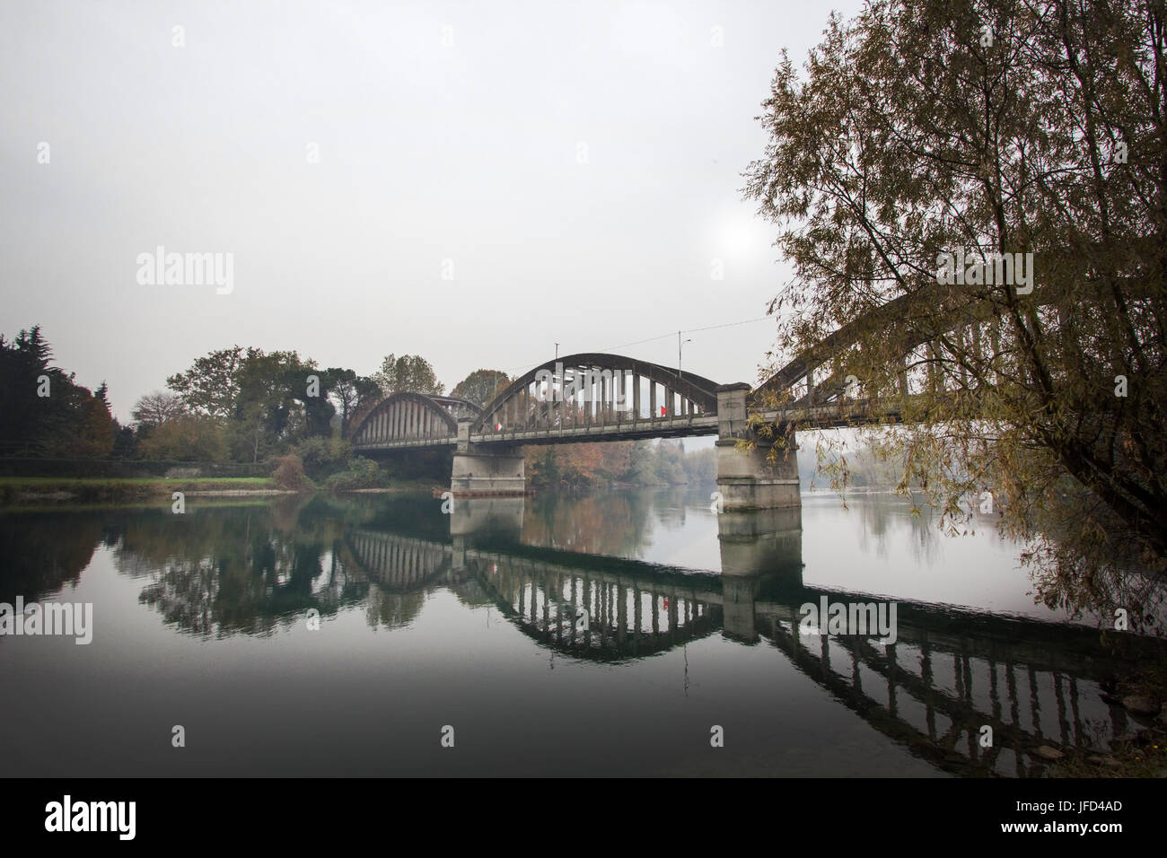 A view of a river bridge Stock Photo - Alamy