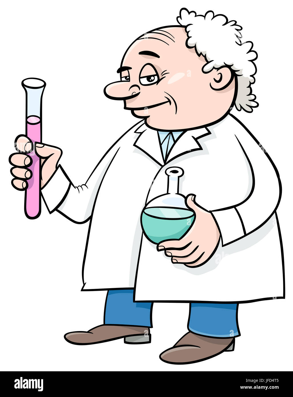 scientist cartoon character Stock Photo - Alamy
