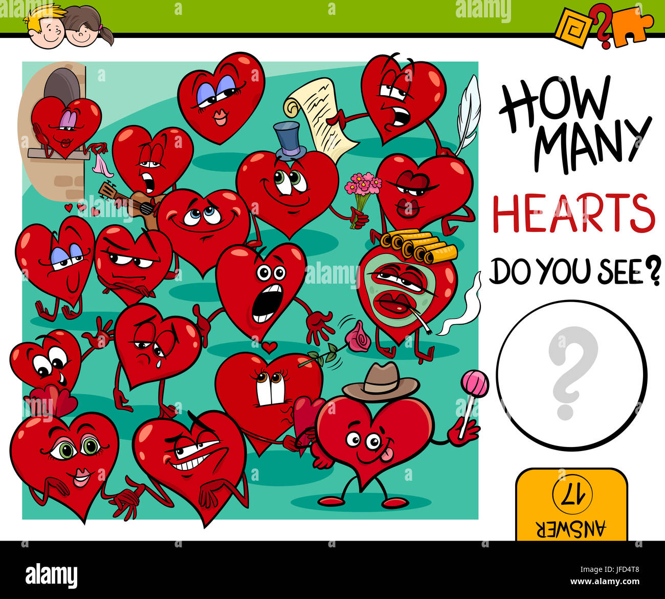 counting hearts activity Stock Photo - Alamy