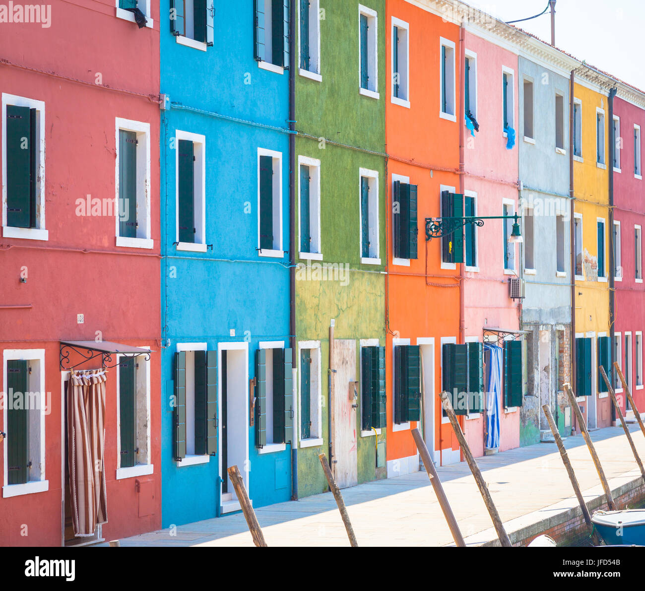 Colored houses in Venice - Italy Stock Photo - Alamy