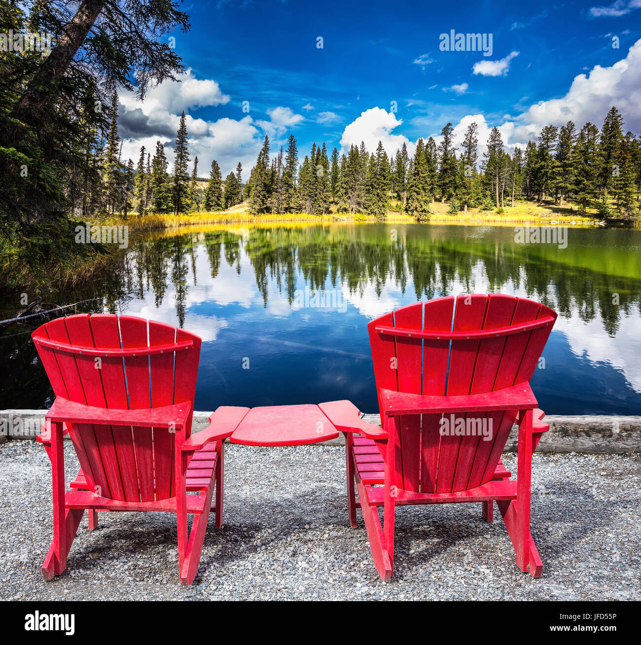 Two red chairs hi-res stock photography and images - Alamy