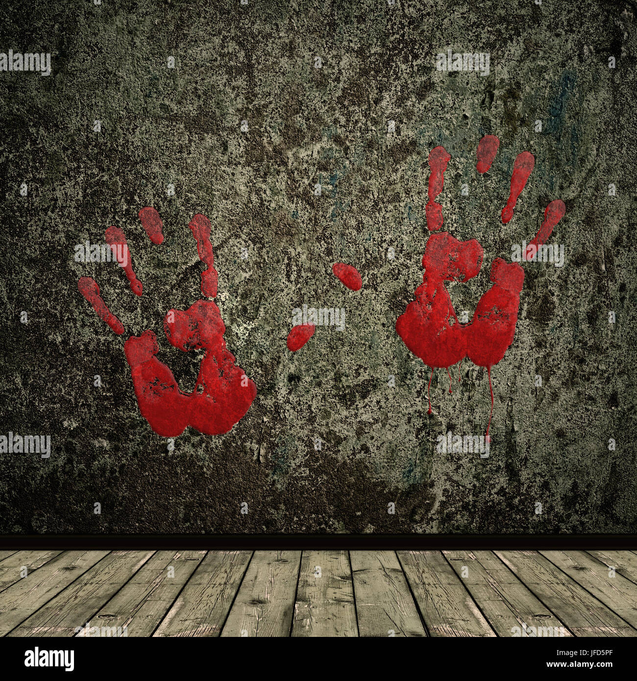 grunge interior and hands print Stock Photo - Alamy