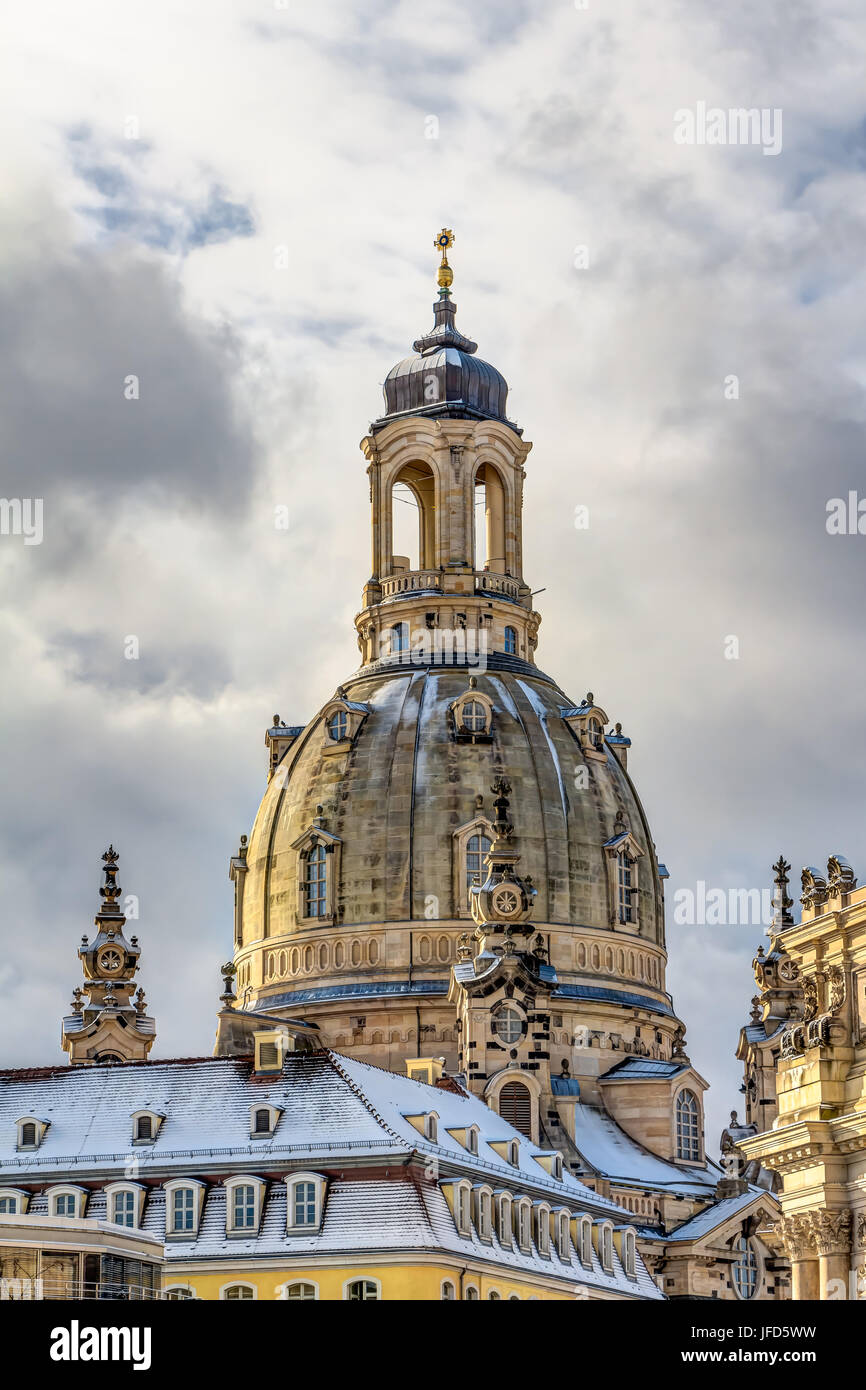 Dresden old town snow hi-res stock photography and images - Alamy