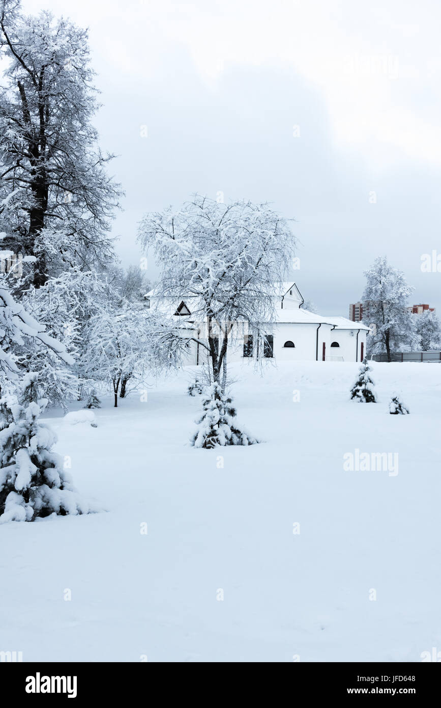 winter home in trees Stock Photo - Alamy