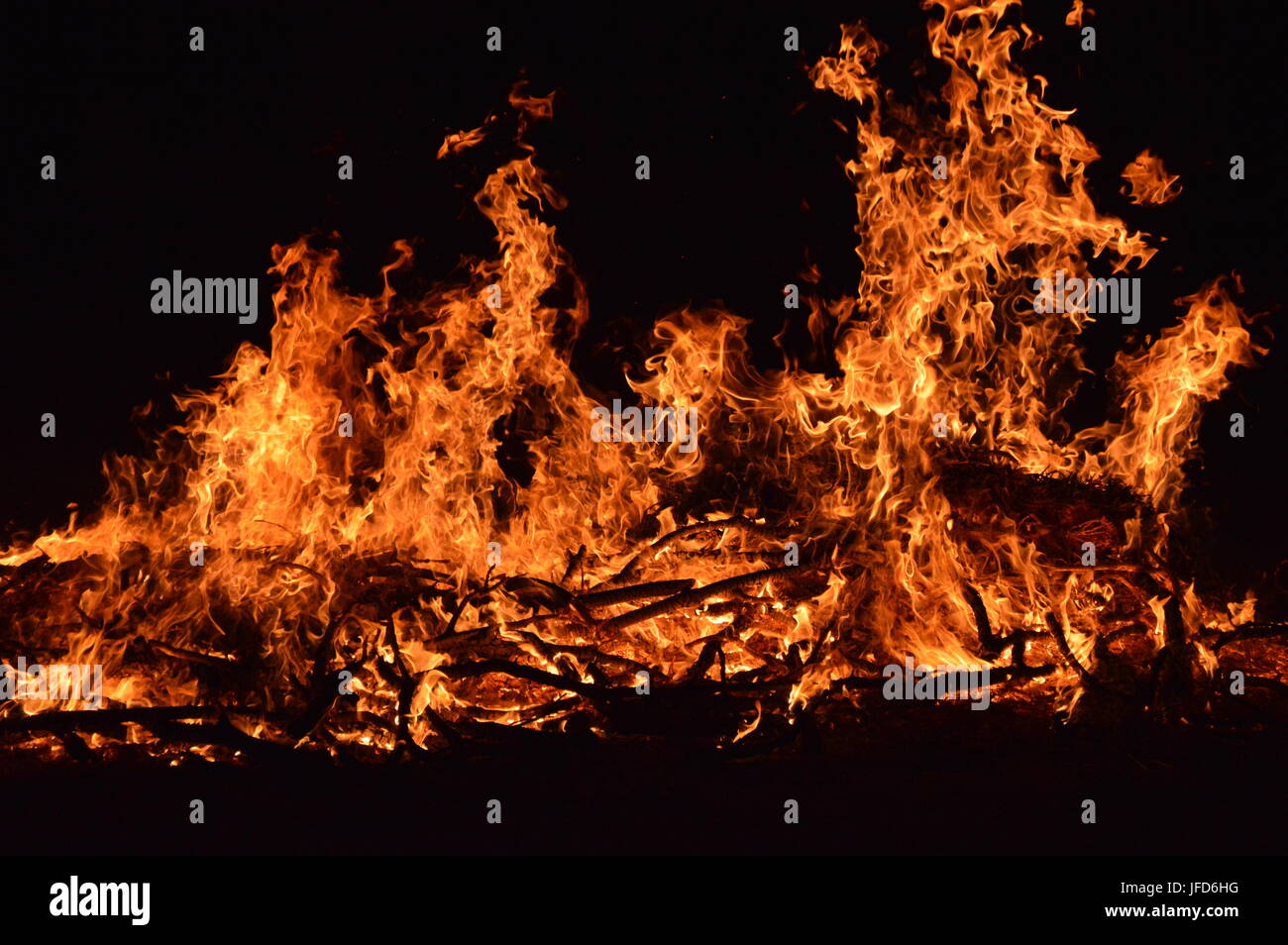 Fire in the Night Stock Photo - Alamy