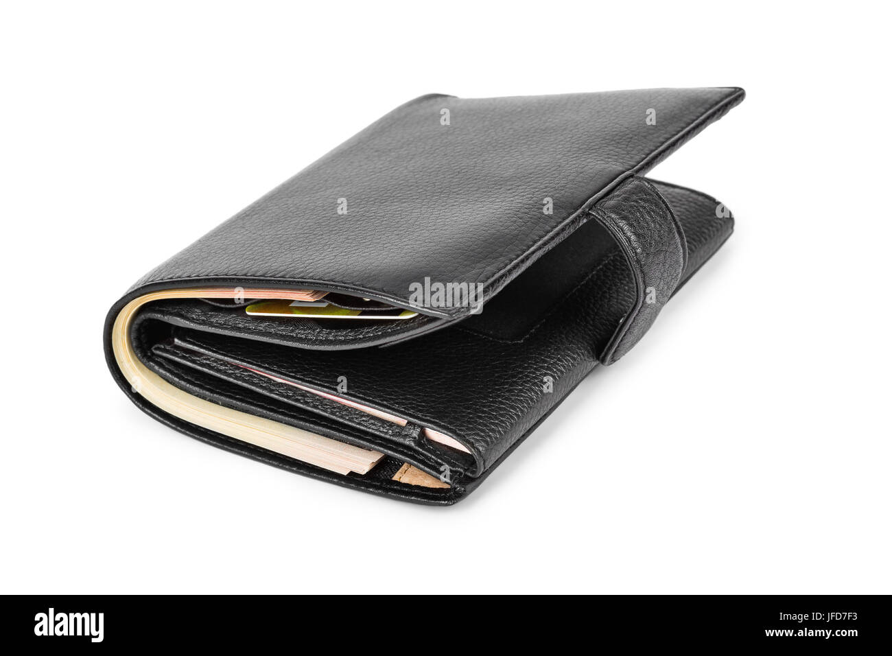 Black leather wallet Stock Photo - Alamy
