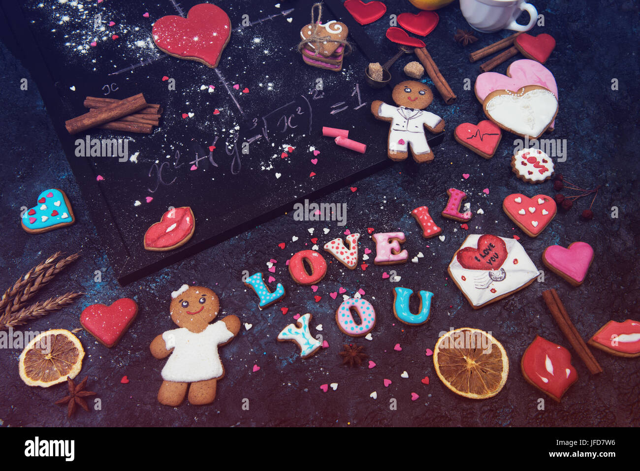 Math, hearts, formula of love Stock Photo - Alamy