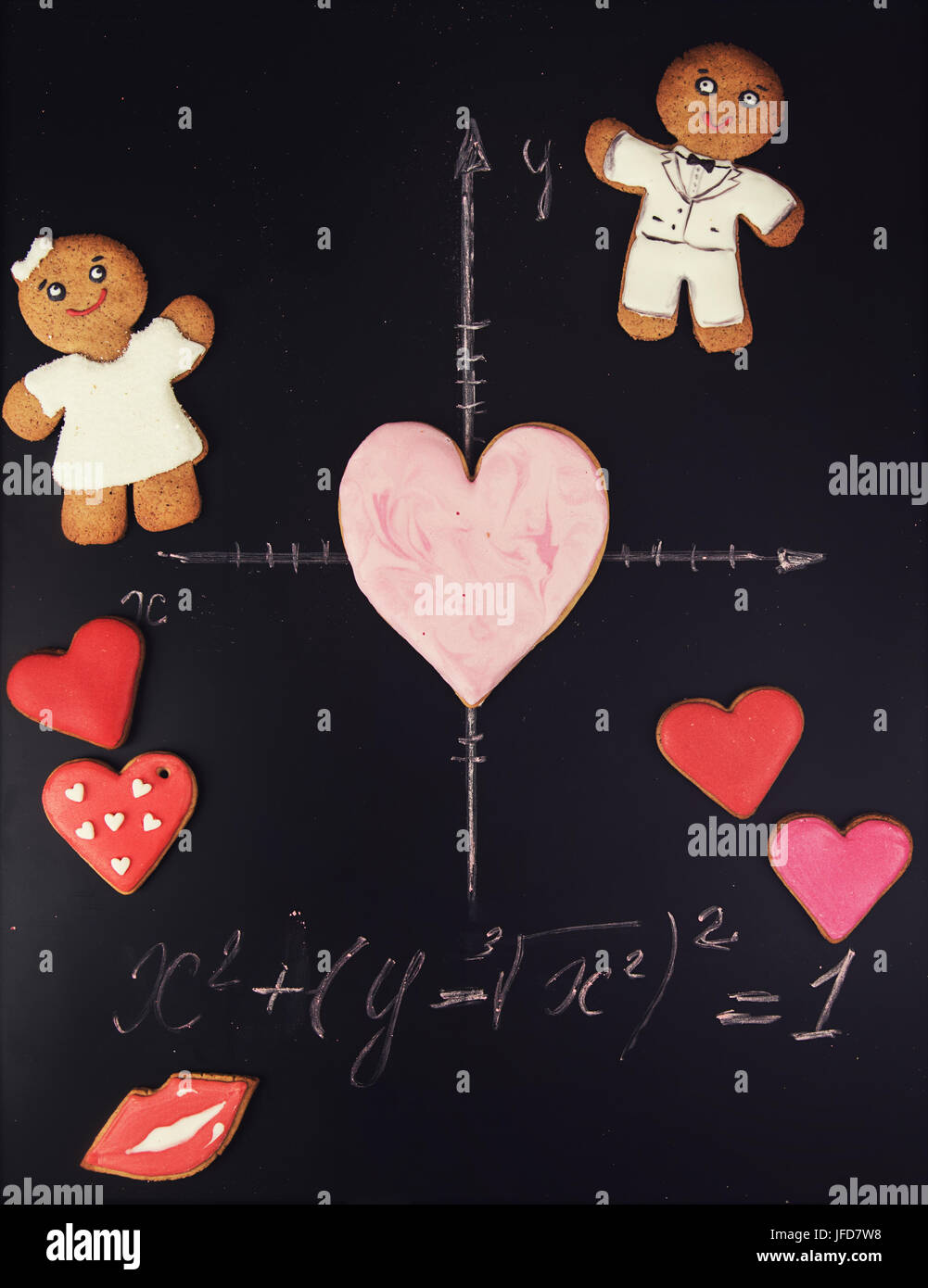 Math, hearts, formula of love Stock Photo - Alamy