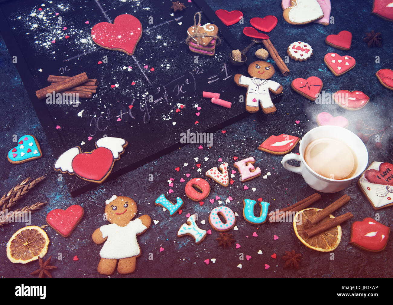 Math, hearts, formula of love Stock Photo - Alamy