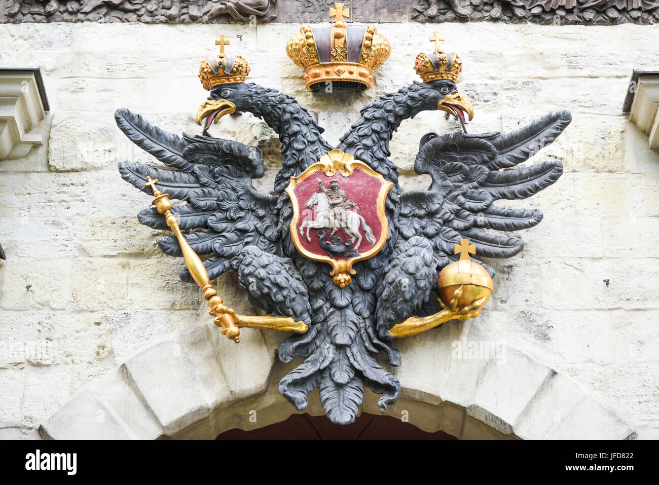 Eagle with double head, symbol of Imperial Russia Stock Photo - Alamy