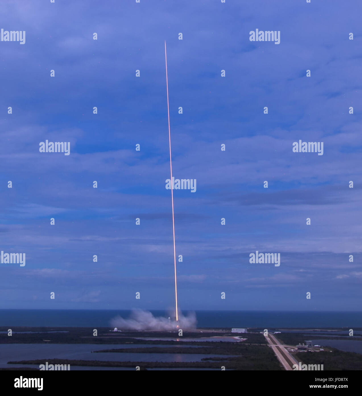 The SpaceX Falcon 9 rocket, carrying the Dragon spacecraft, launches ...