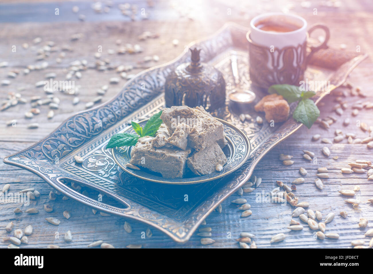 Halva and a cup of black coffee Stock Photo - Alamy