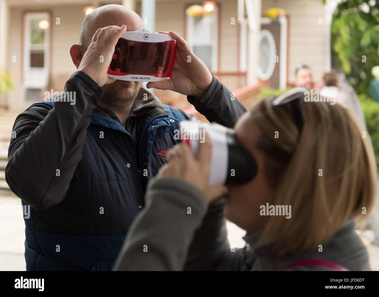 Brian and Kristen Gratton of Mars, Pennsylvania view the terrain of ...