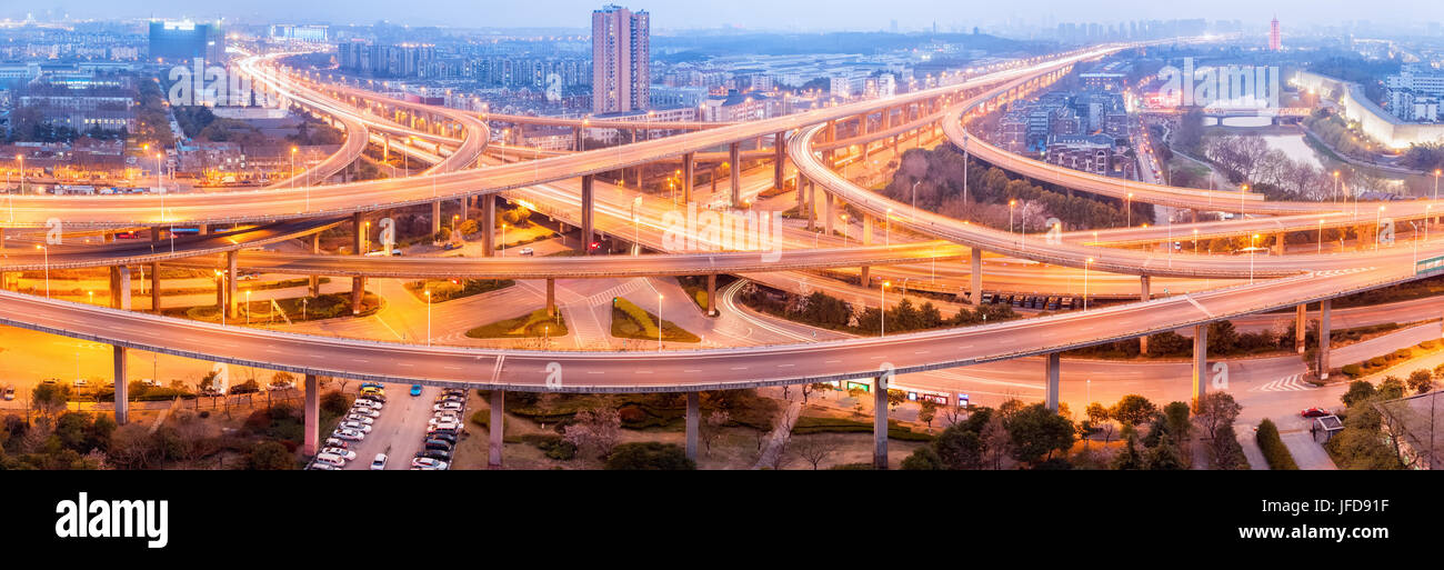 panoramic view of city interchange Stock Photo - Alamy