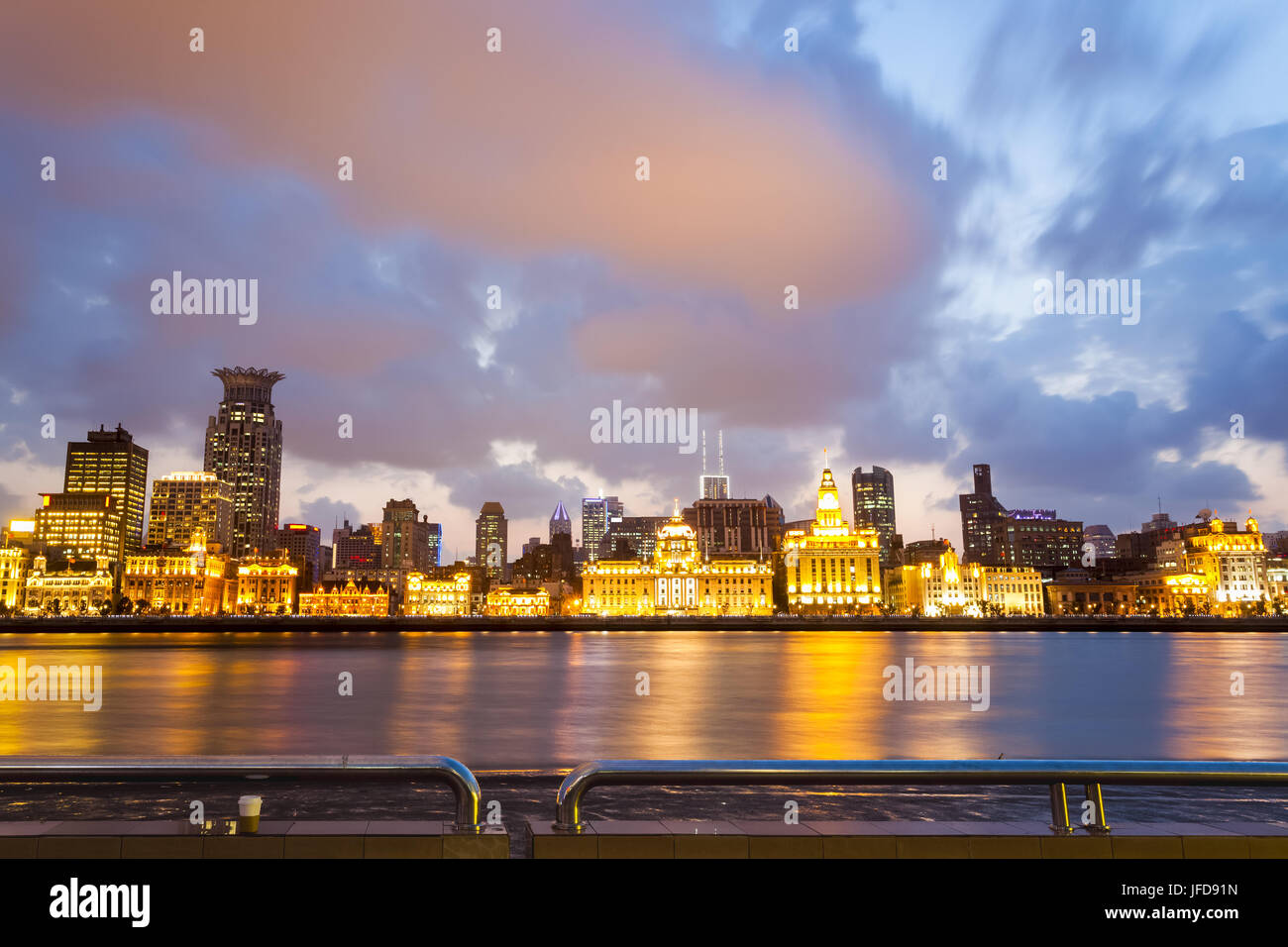beautiful shanghai bund in sunset Stock Photo - Alamy