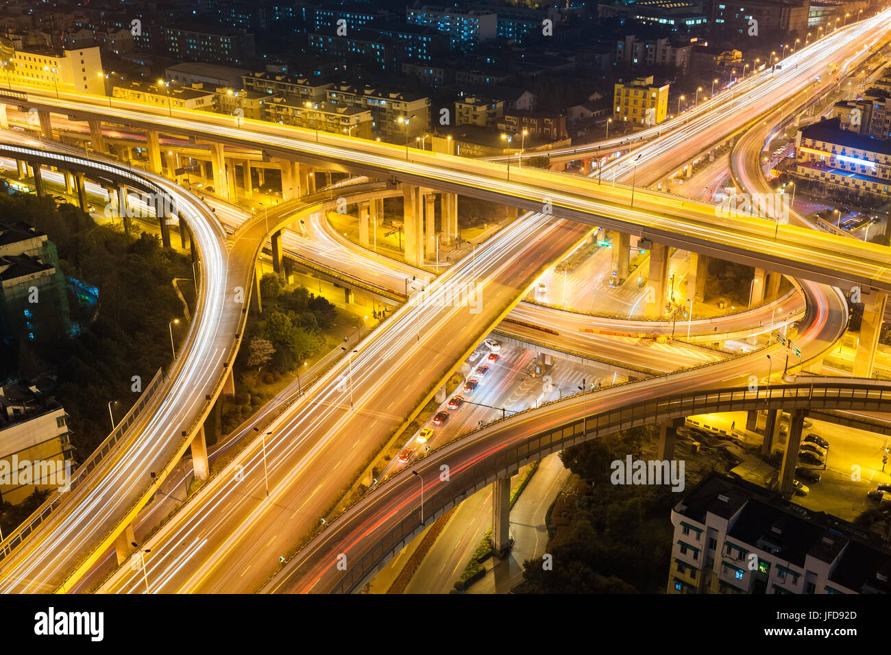 city highway overpass at night Stock Photo - Alamy