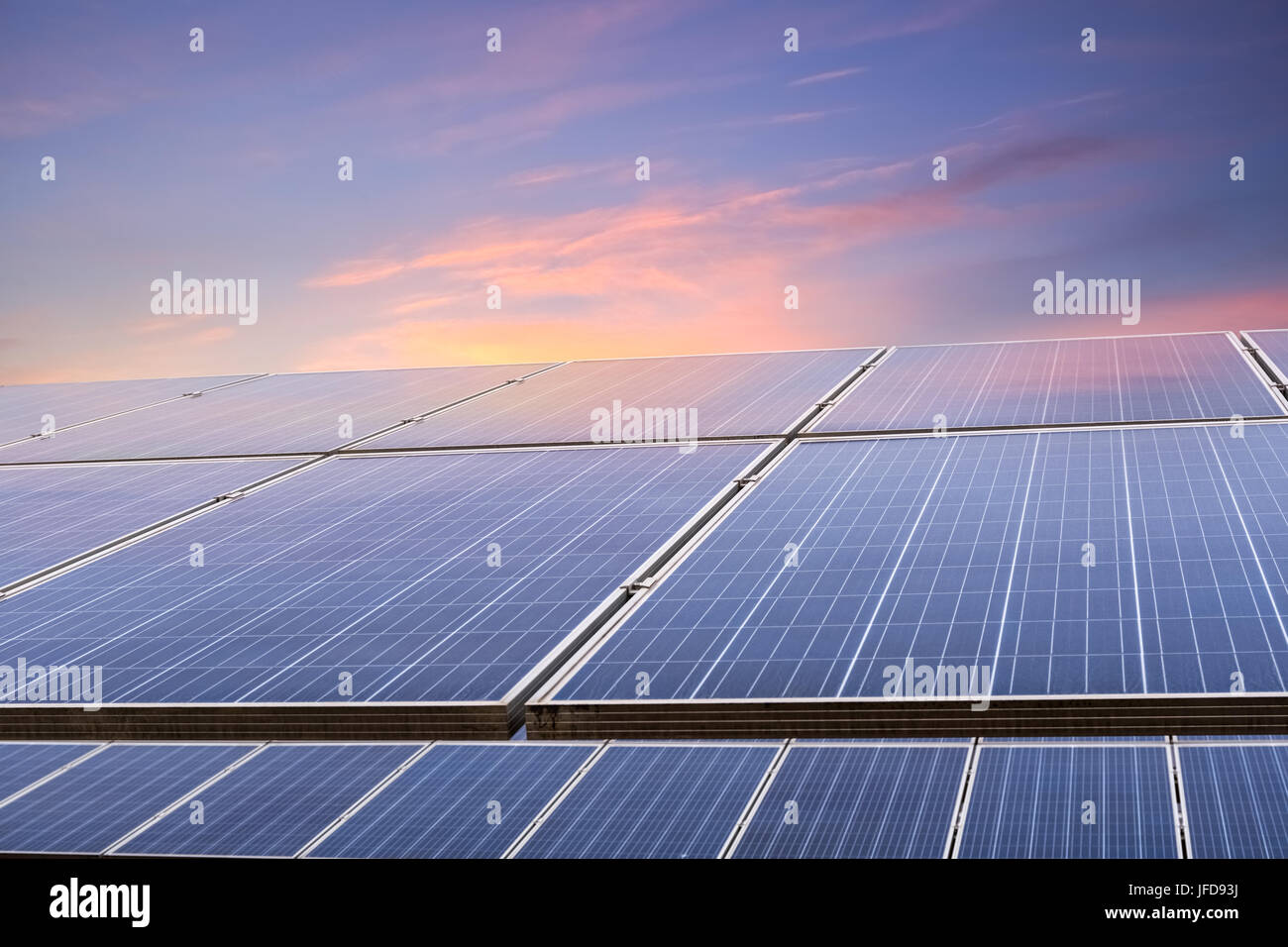 solar energy with sunset glow Stock Photo - Alamy
