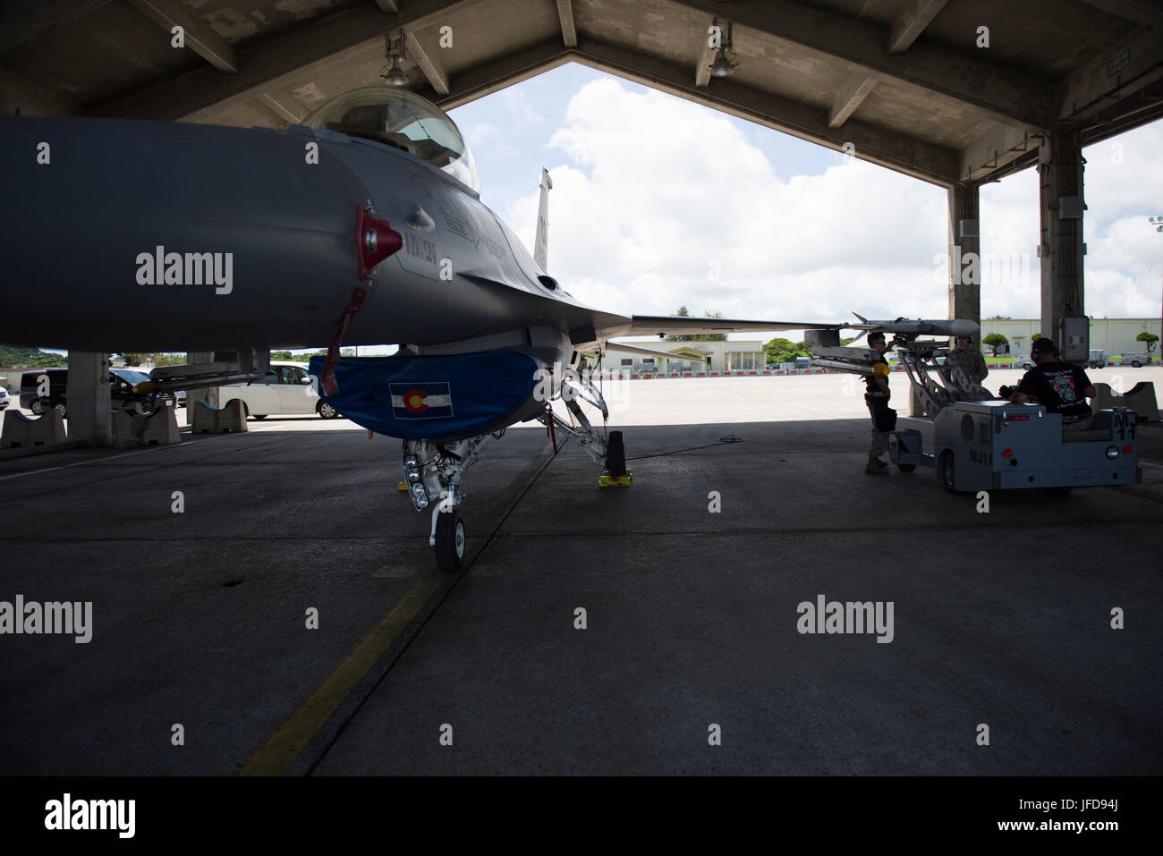 A Colorado Air National Guard 120th Fighter Squadron weapons load team ...