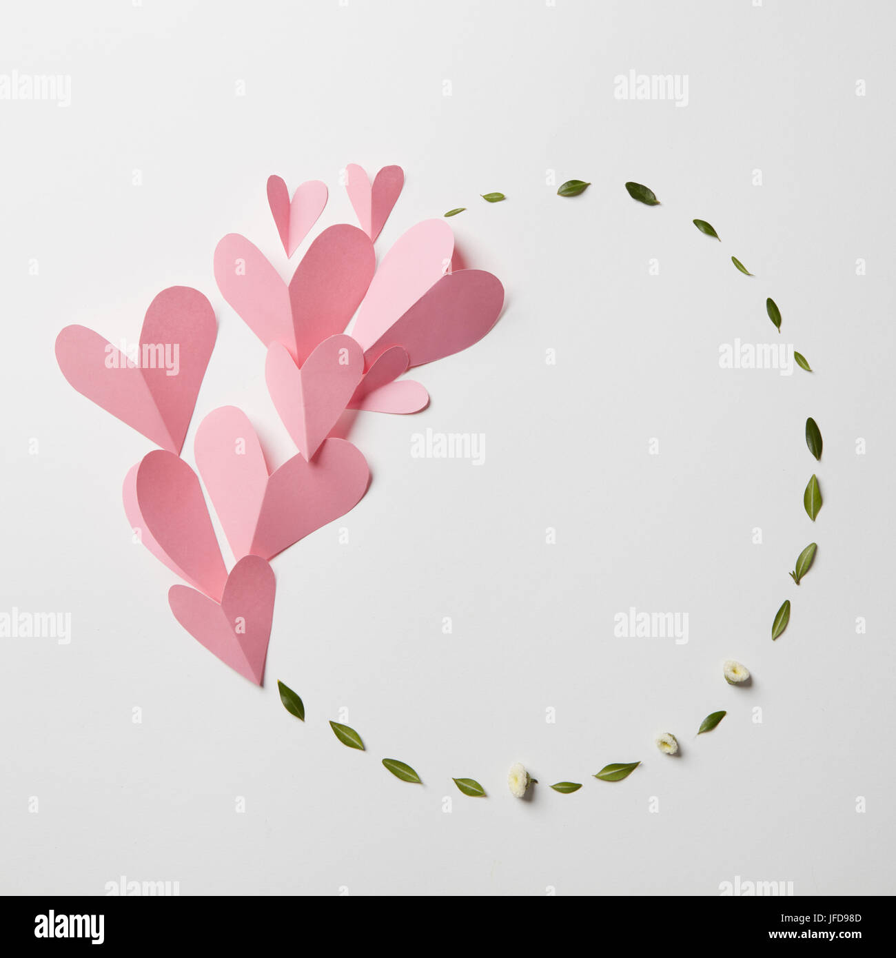 round frame of hearts Stock Photo - Alamy