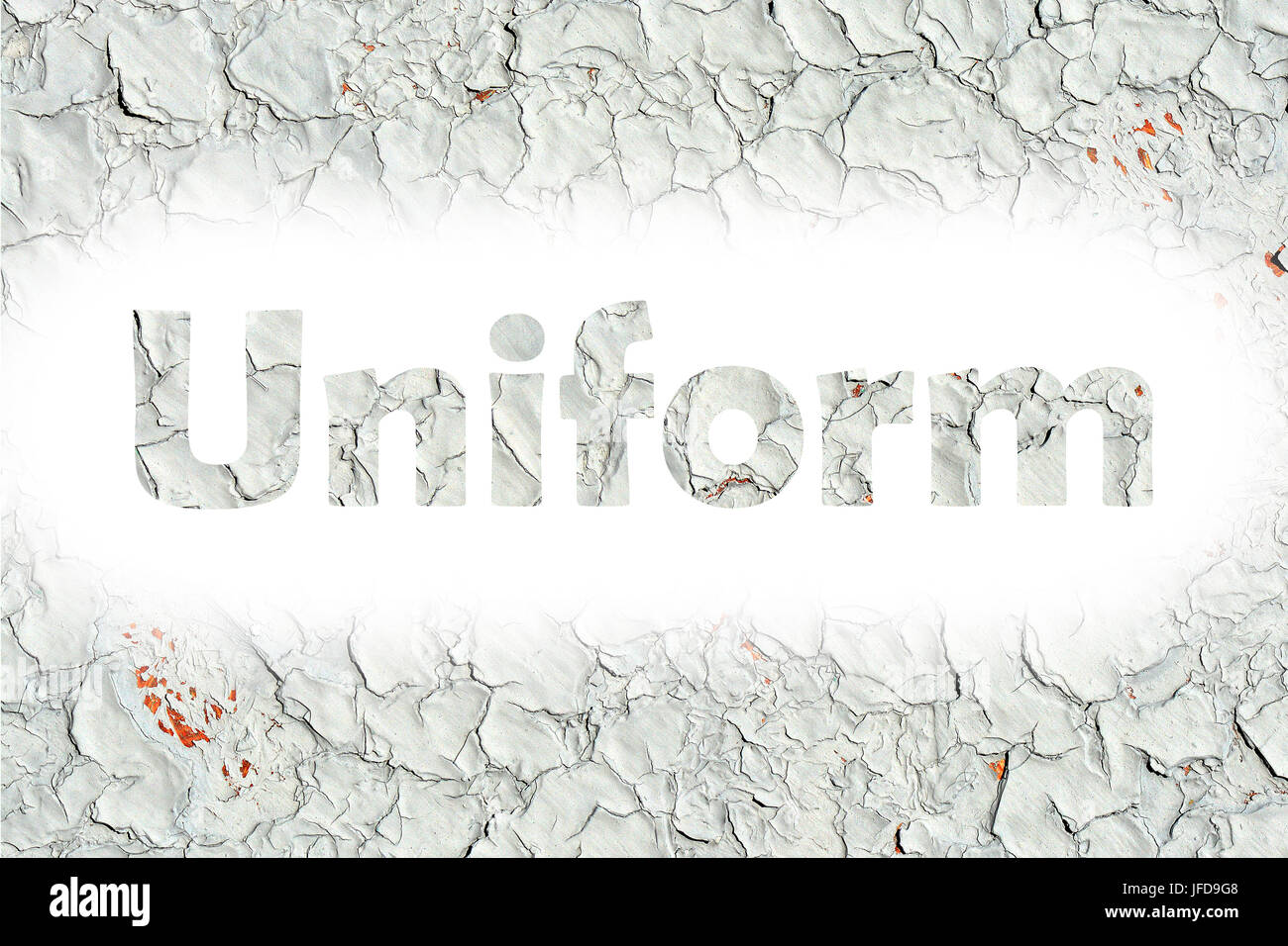 uniform words print on the old wooden plate Stock Photo - Alamy