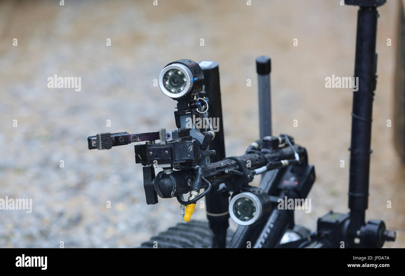 A TALON Robot, assigned to 705th EOD Company, 63rd EOD Battalion, 52nd ...