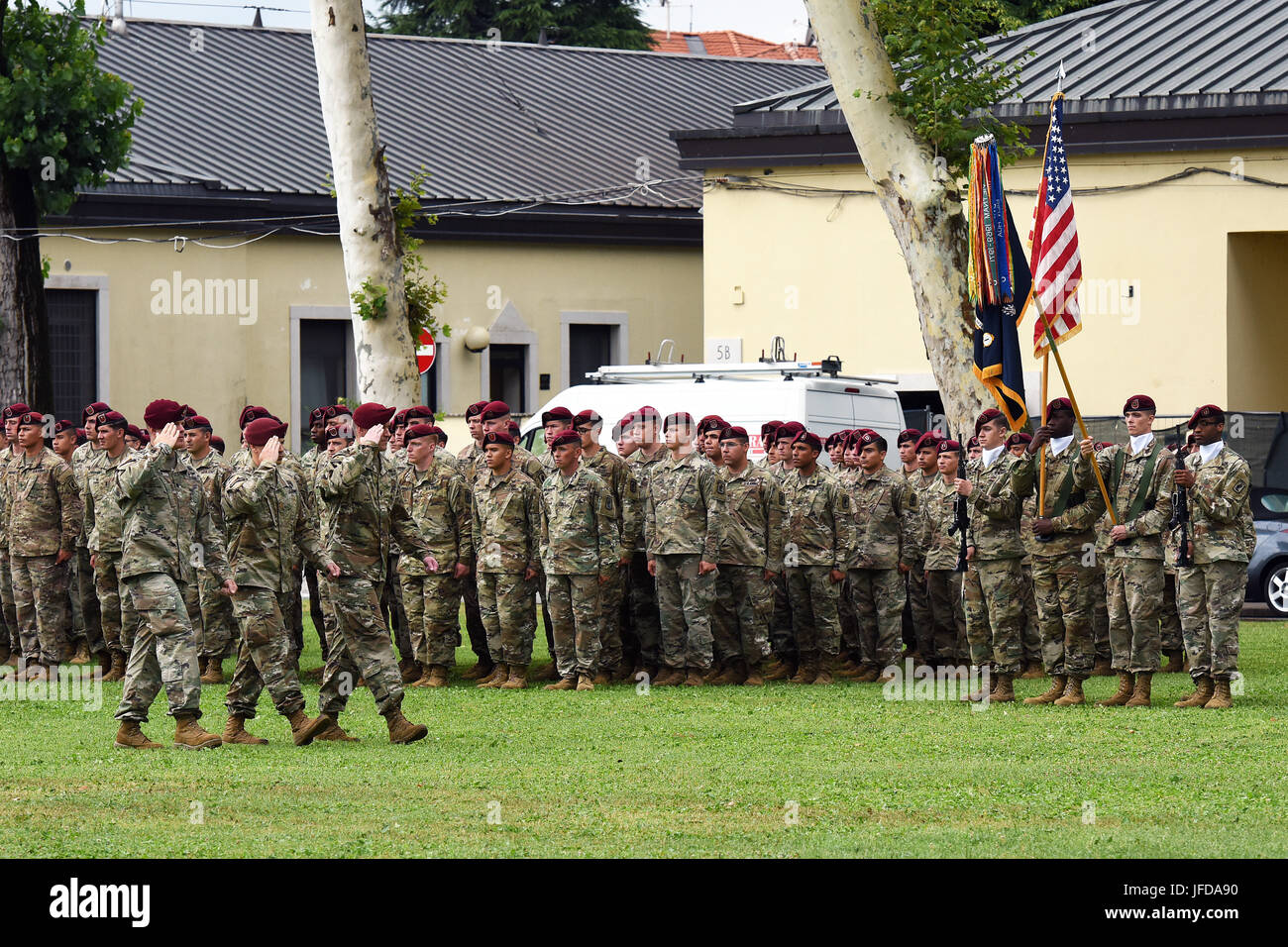 U. S. Army Paratrooper Col. Gregory K. Anderson (left), commander of ...