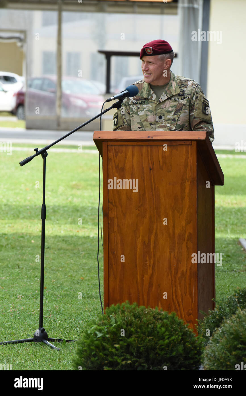 U. S. Army Paratrooper Lt. Col. Michael P. Wagner, outgoing commander ...