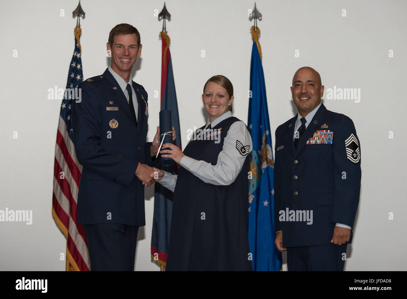 U.S. Air Force Staff Sgt. Jordan Oslie, 36th Force Support Squadron, is ...
