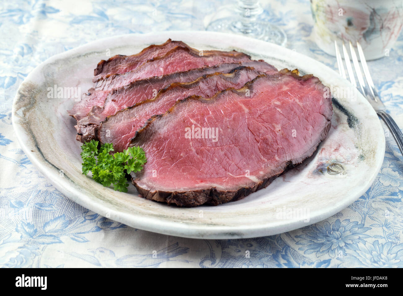 Roast Beef on Plate Stock Photo - Alamy
