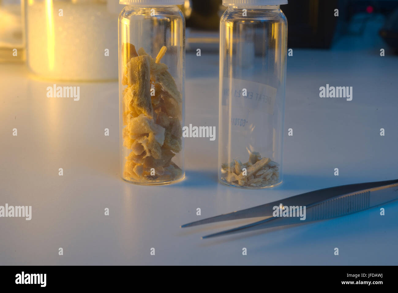 Identical samples of collagen before and after extraction treatment ...
