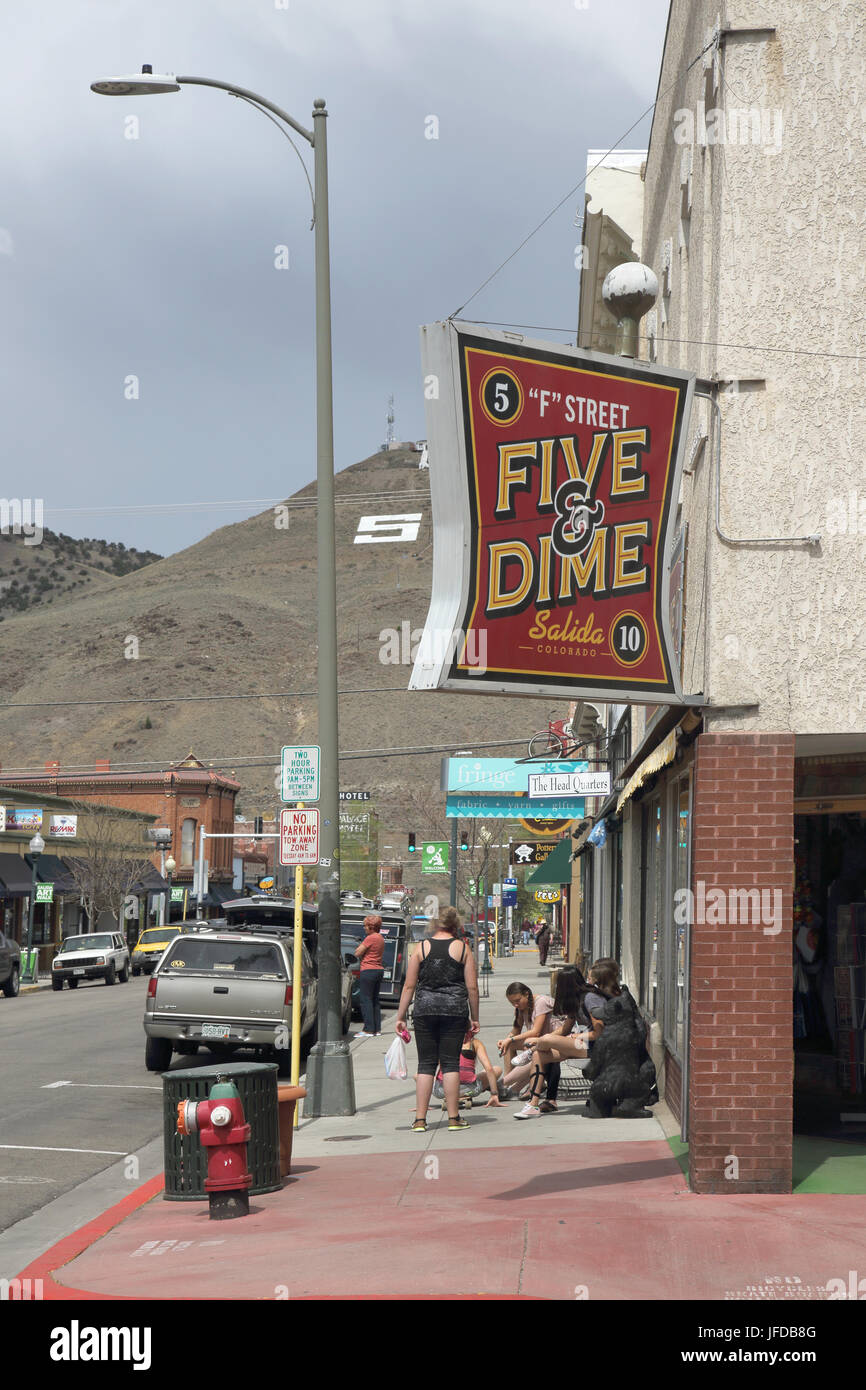 the riverside railroad town of Salida in colorado usa Stock Photo - Alamy