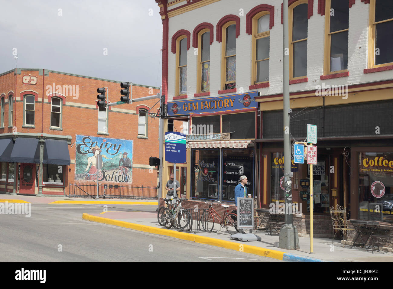 the riverside railroad town of Salida in colorado usa Stock Photo - Alamy