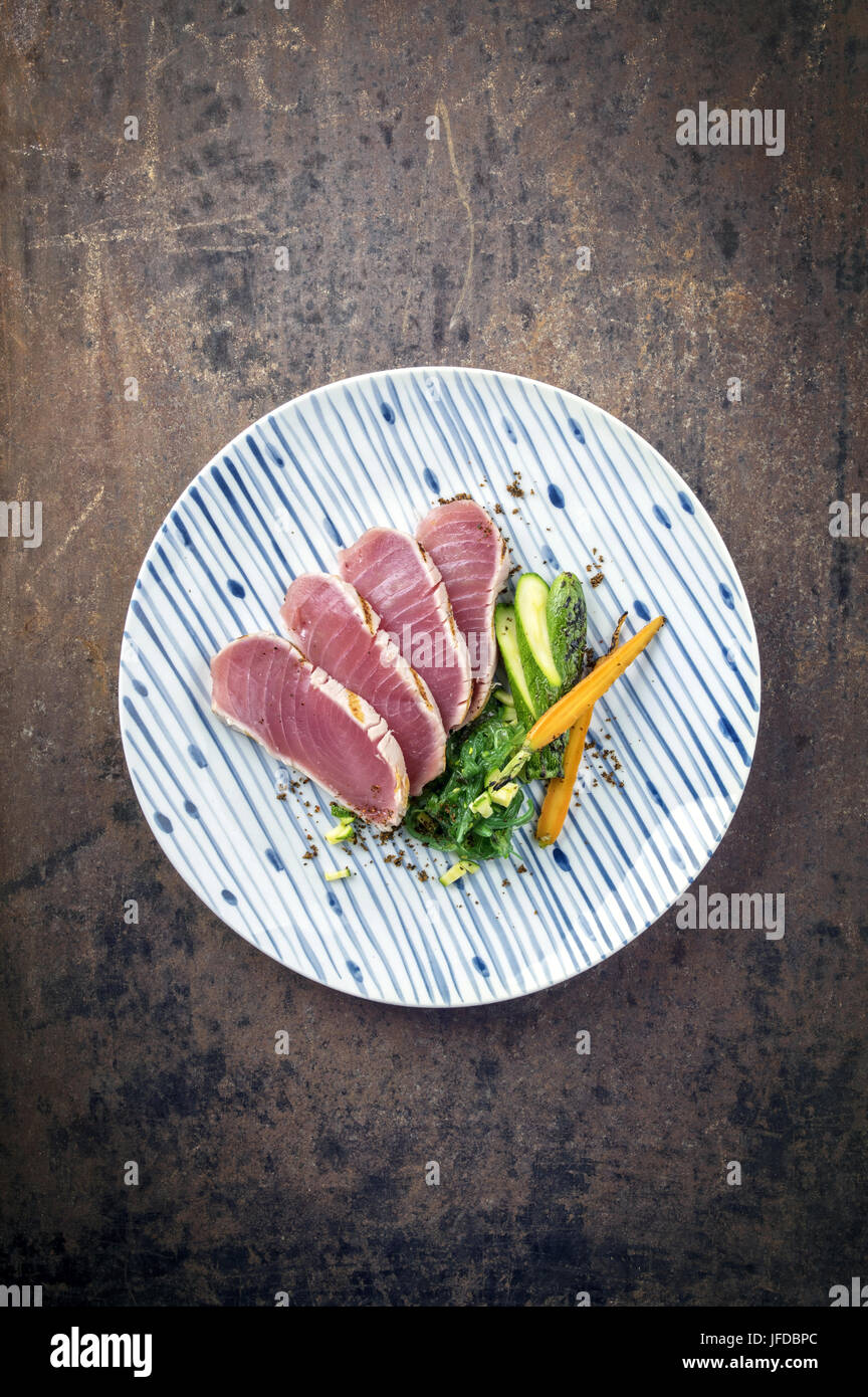 Tuna Filet with Vegetable Stock Photo - Alamy