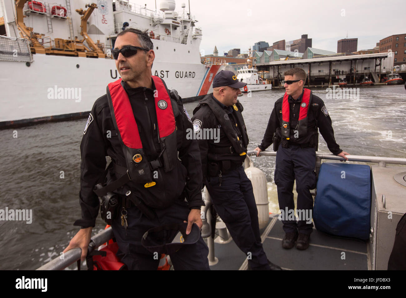 CBP officers boarded tall ships arriving for the Sail Boston 2017 event ...