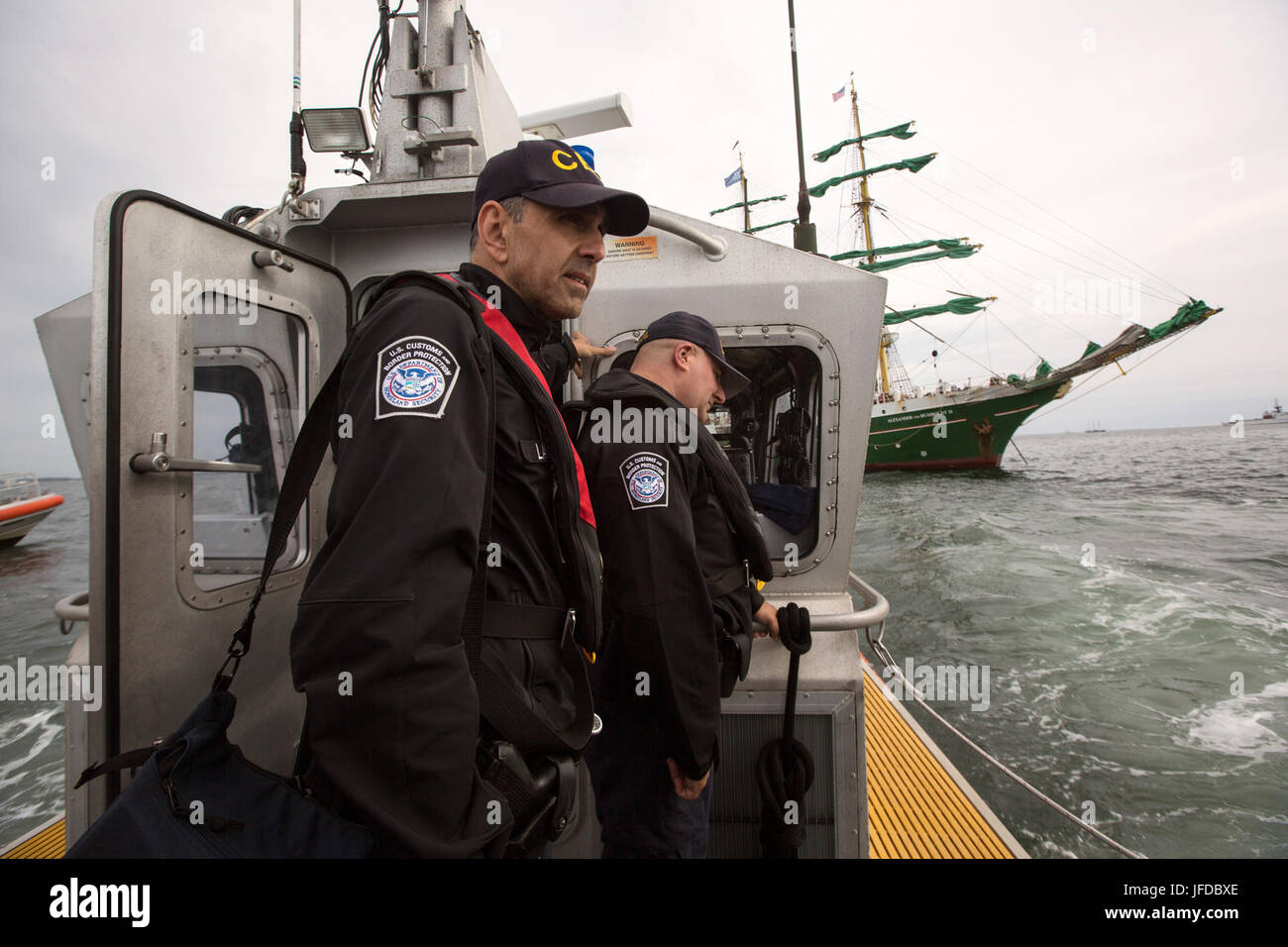 U.S. Customs and Border Protection officers boarded tall ships off the ...