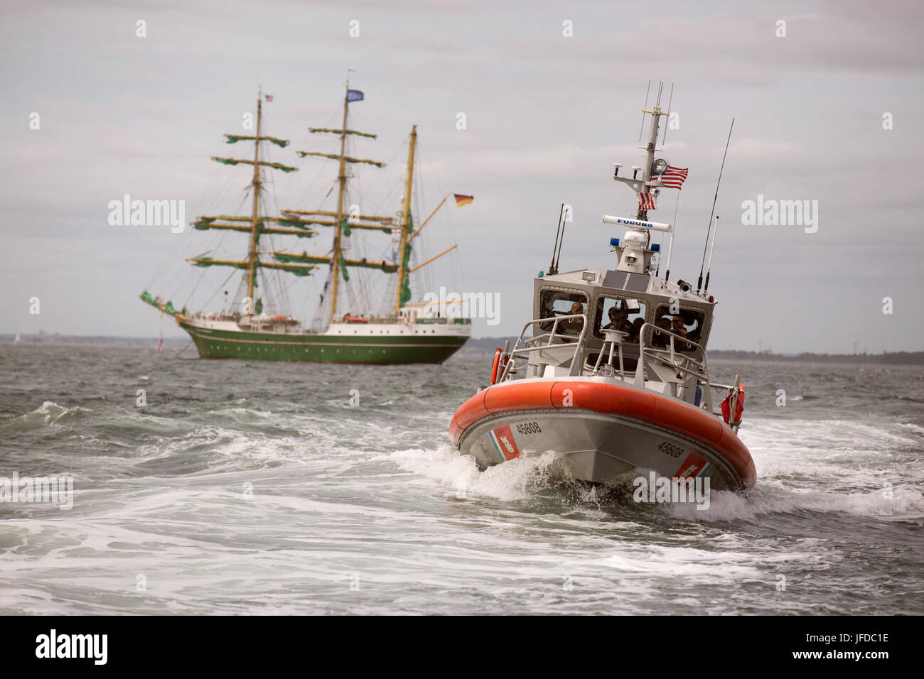CBP officers conduct customs inspections aboard tall ships arriving for ...