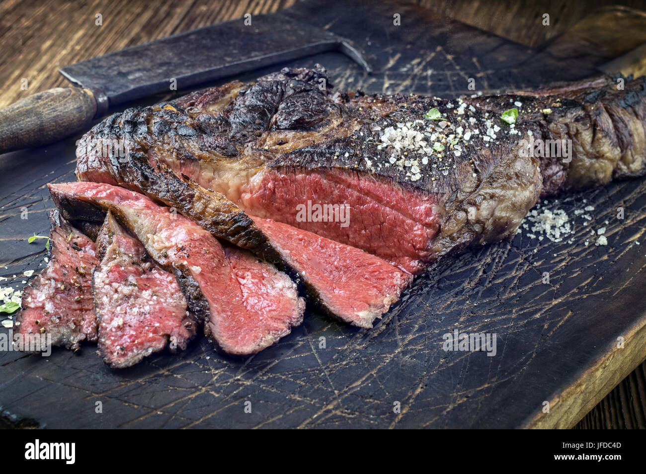 Barbecue Kobe Tomahawk Steak Stock Photo - Alamy