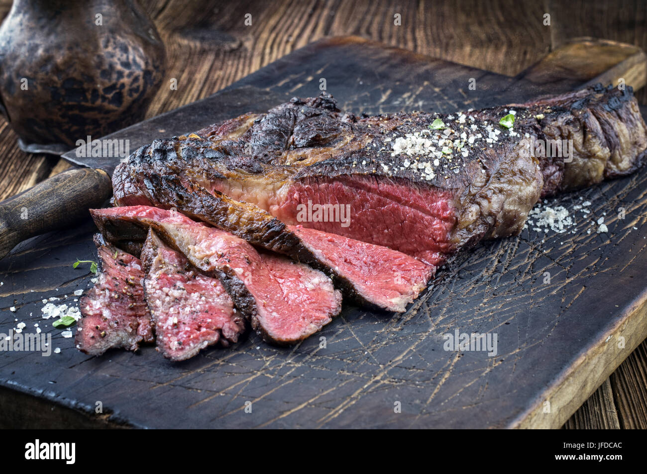 Barbecue Wagyu Tomahawk Steak Stock Photo - Alamy