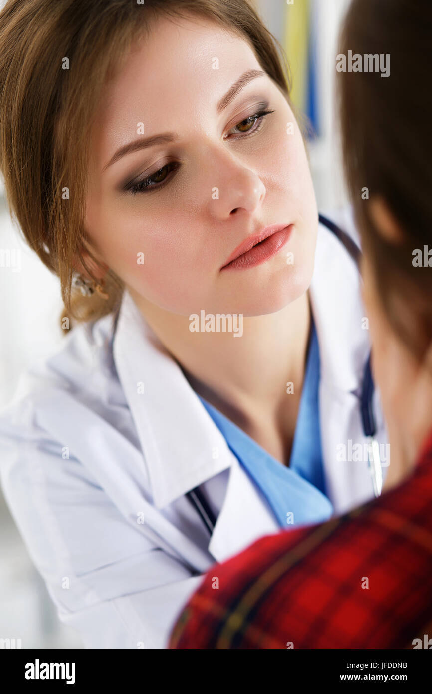 Female medicine doctor examining patient. Healthcare, medical service ...