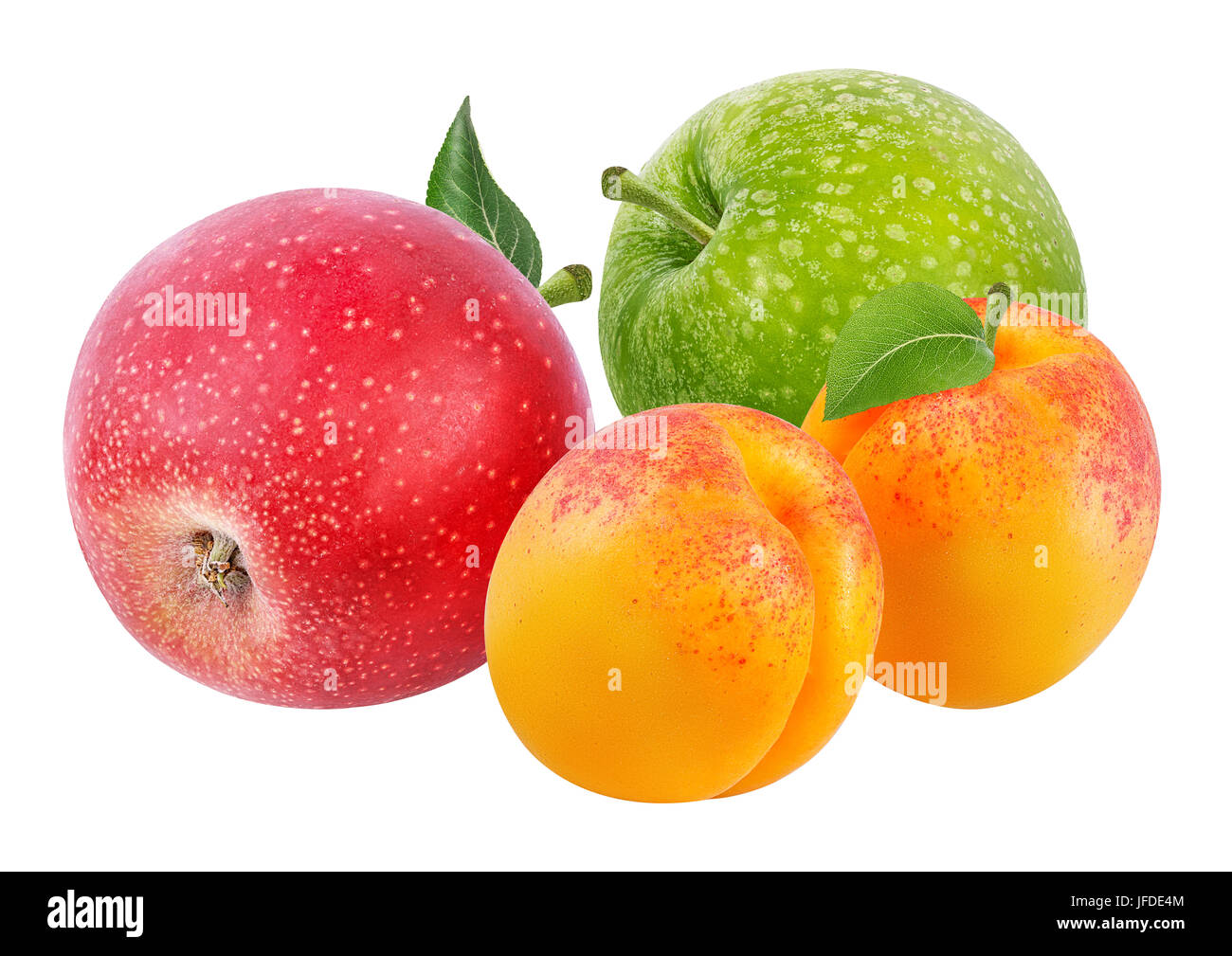 apples and apricot isolated on white background Stock Photo - Alamy