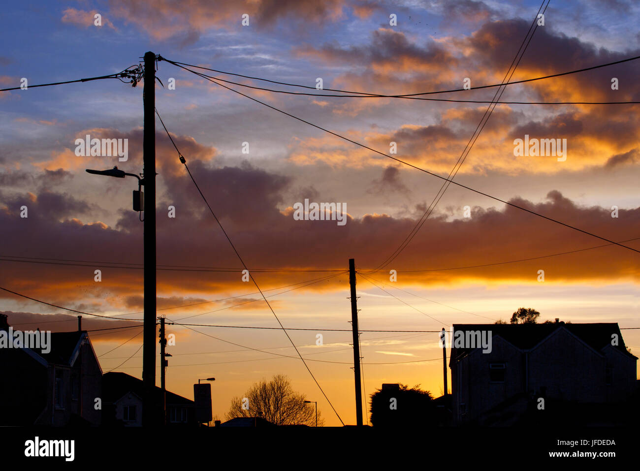 Street View Sunset Stock Photo - Alamy