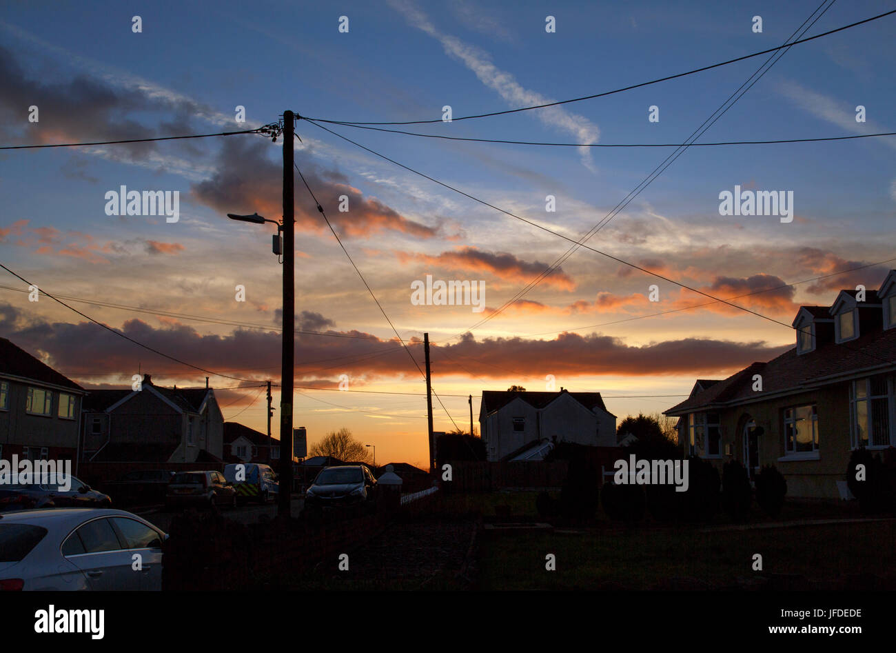 Street View Sunset Stock Photo - Alamy