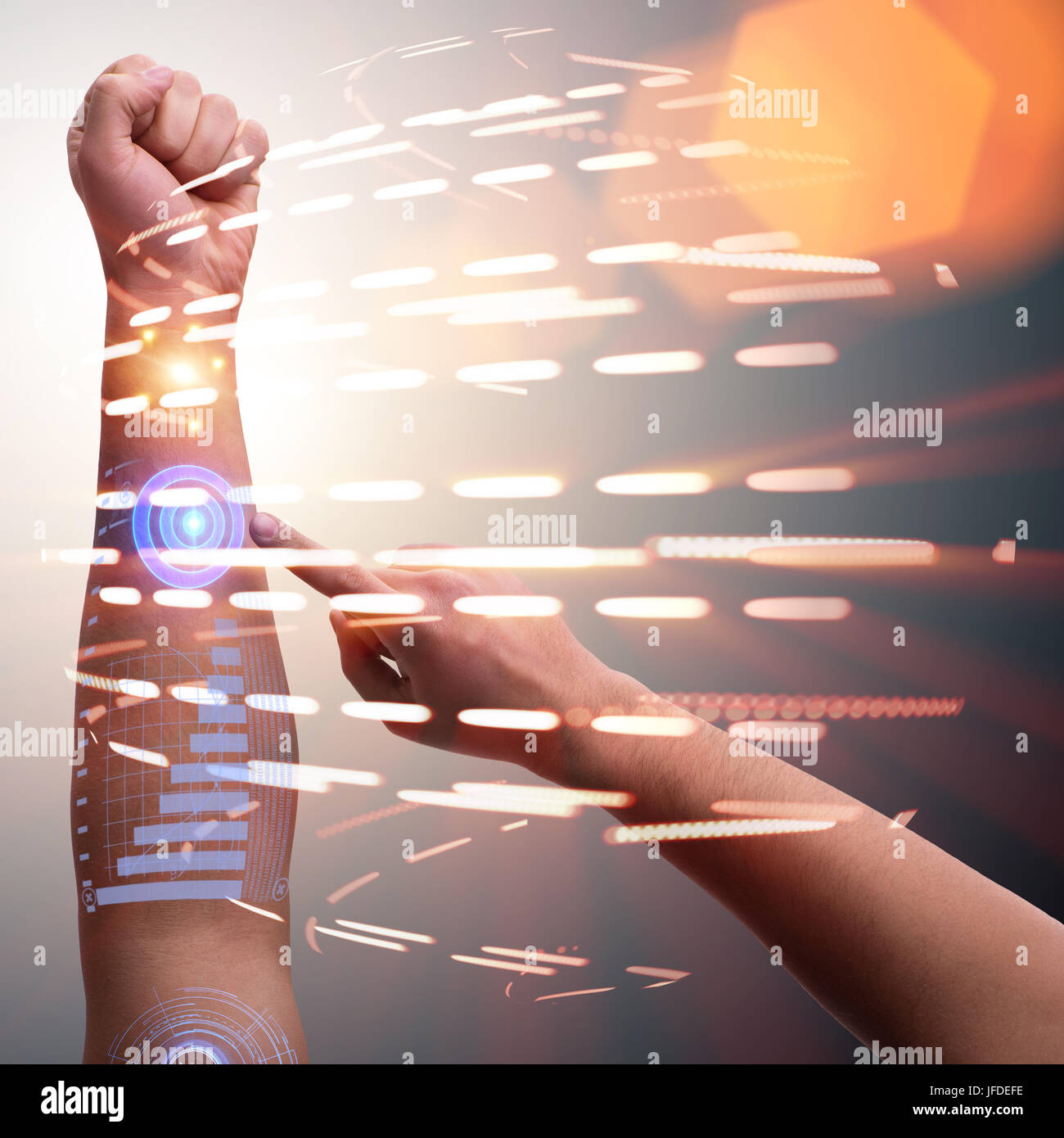 Human robotic hand in futuristic concept Stock Photo - Alamy