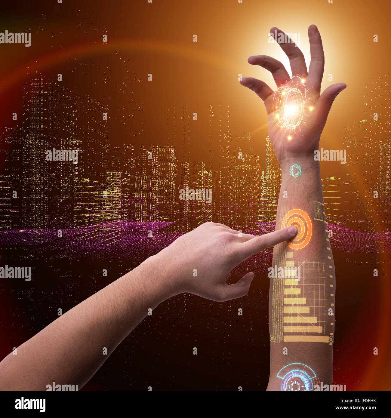 Human robotic hand in futuristic concept Stock Photo - Alamy